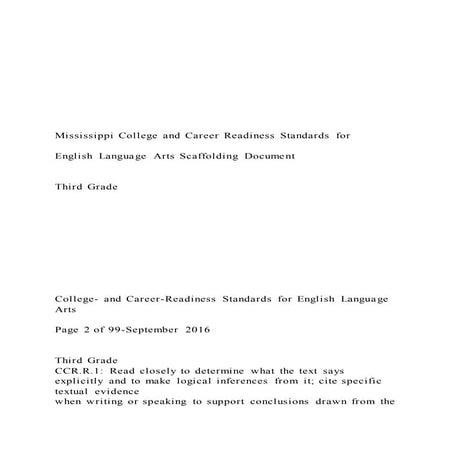 Mississippi College and Career Readiness Standards f | DOCX ...