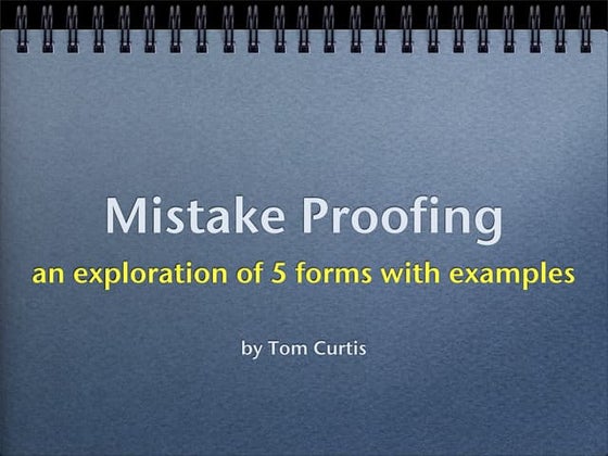 Poka yoke (mistake proofing) | PDF | Business | Business and Finance