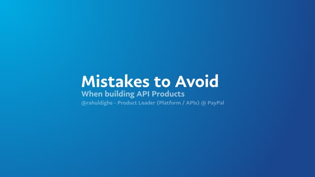 Mistakes To Avoid Api Product Ppt