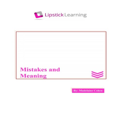 Mistakes Meaning SIMILAR MEANINGS AND MISTAKES ESL Worksheet By