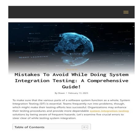 Mistakes to Avoid While Doing System Integration Testing A ...