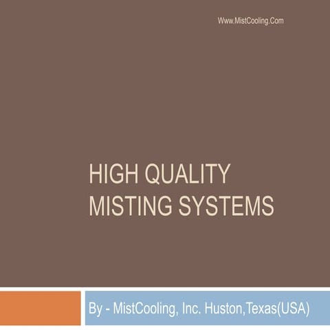 Misting Systems By MistCooling | PPTX