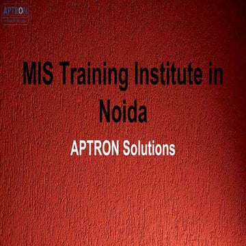 MIS Training Institute in Noida. pptx | PPTX