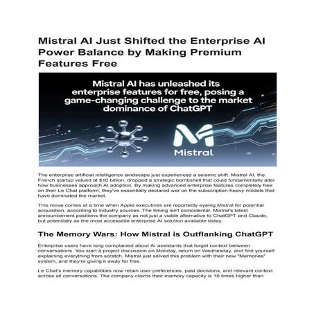 Mistral AI Just Shifted the Enterprise AI Power Balance by Making ...
