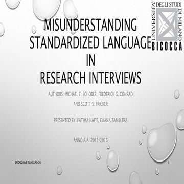 Misunderstanding standardized language in research interviews | PPTX