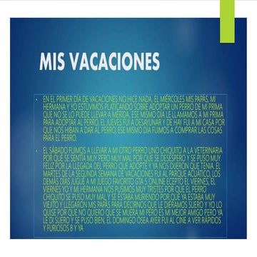 Mis vacaciones 1 | PPTX