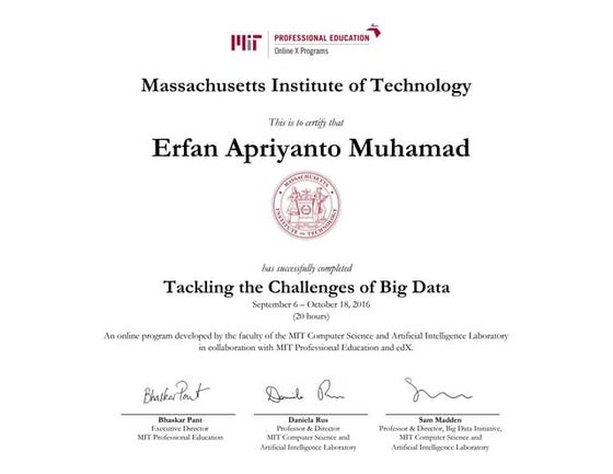 MIT_Big Data Analytics Certificate | PDF
