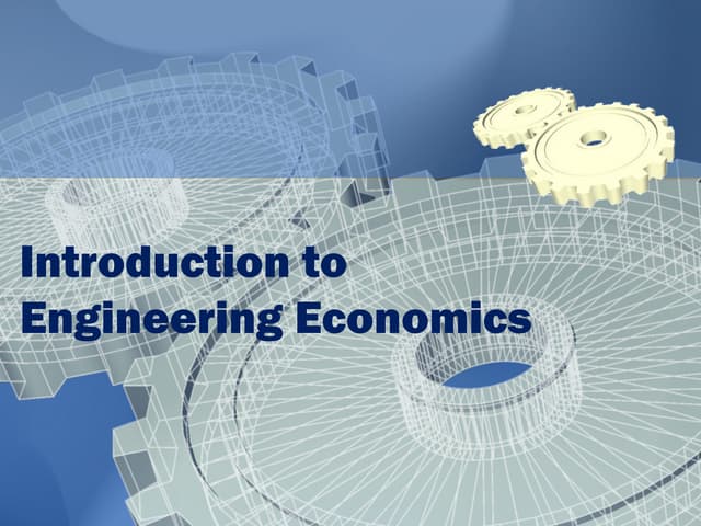 The 7 principles of Engineering Economy | PPTX