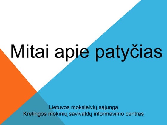 Mitai apie patyčias (II dalis) | PDF