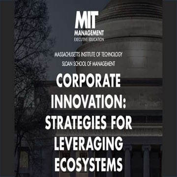 MIT Corporate Innovation Class Overview | PPTX