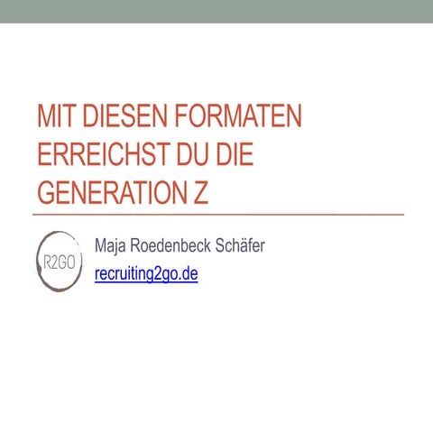 Mit diesen Formaten erreichst du die Generation Z | PDF