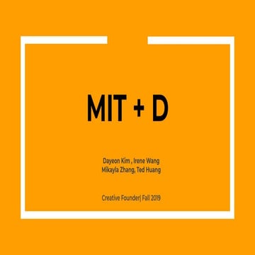 Mit+d week 1 | PDF
