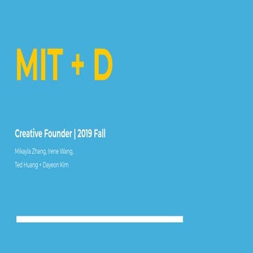 Mit+d week 1 | PDF