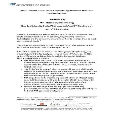 M I T Forum Annual Event 2009 M I T Research | PDF