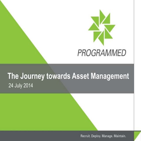 The Journey Towards Asset Management Excellence | PPTX