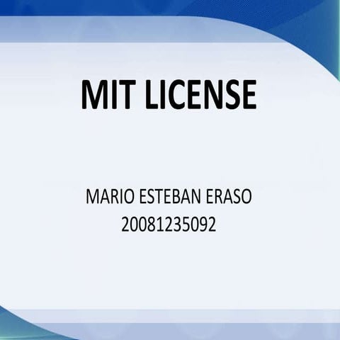 Mit license | ODP