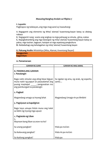 Matatag Filipino 7 Quarter 2 Lesson Plan | DOCX