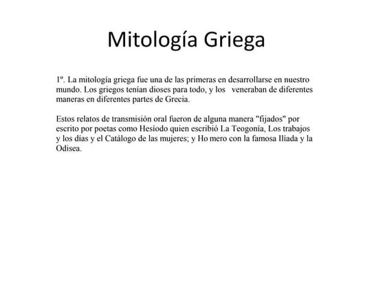 La mitologia griega | PPT