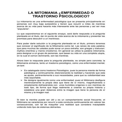 Mitomania | PPTX