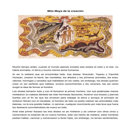 "Mito de la creación de la cultura maya" | DOCX