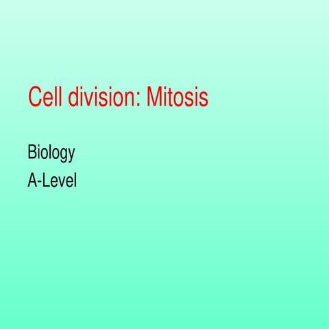 Cell Cycle and Mitosis PPT for Grade 11 2025 | PPTX