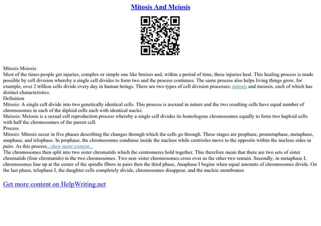 Difference between mitosis and meiosis | PPT