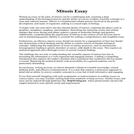 Mitosis Essay | PDF