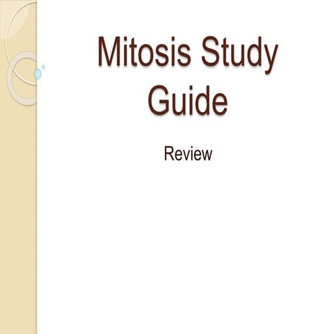 Mitosis study guide answers | PPTX