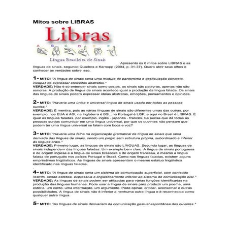Mitos sobre libras | PDF