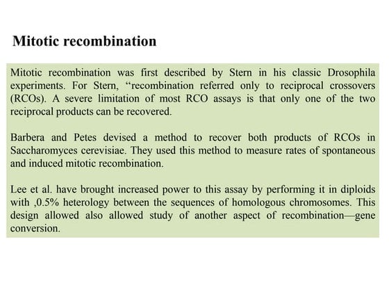 Models of recombination, Models of recombination | PPT