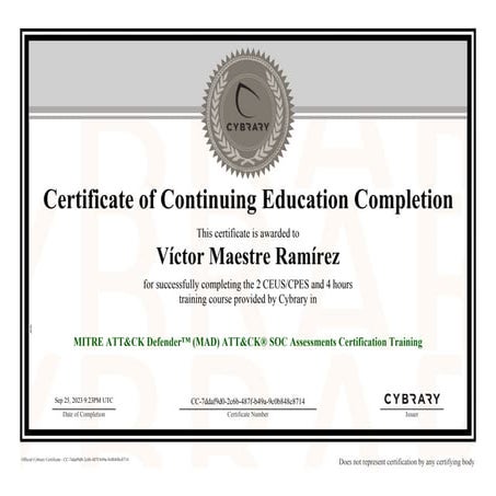 MITRE ATT&CK Defender™ (MAD) ATT&CK® SOC Assessments Certification ...