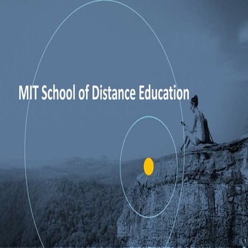 MIT School of Distance Education | PPT