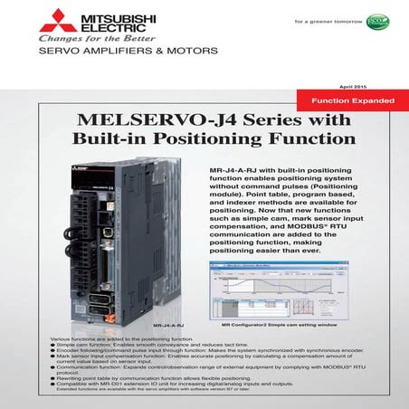 Mitsubishi ac servos melservo j4 series with built-in positioning ...