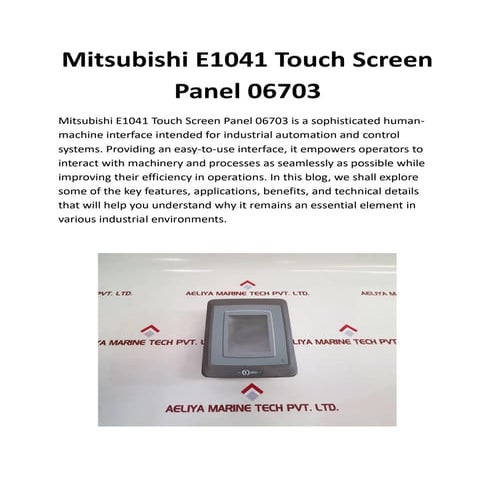 Mitsubishi E1041 Touch Screen Panel 06703.pdf