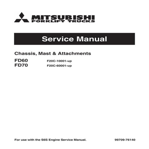 Mitsubishi FD70 Forklift Trucks Service Repair Manual SNF20C-60001-UP.pdf