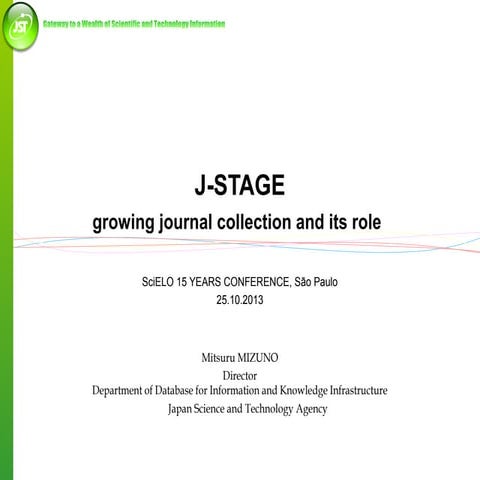 J-STAGE - growing journal collection and its role | PPT