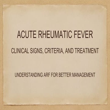Acute rheumatic fever | PPTX