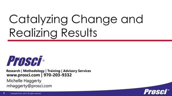 Prosci Change Management Certificate | PDF