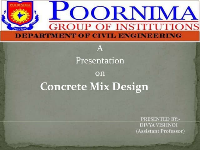 American method for mix designing | PPTX