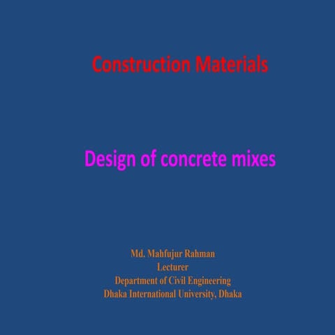 Construction Materials. Design of concrete mixes | PDF | Civil ...