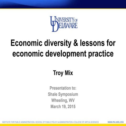 Economic diversity & lessons for economic development practice | PPTX