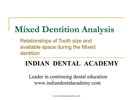 Bolton analysis and mixed dentition analysis | PPTX