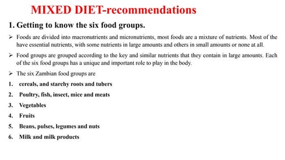 Planning meals with the multimix principle | PPT