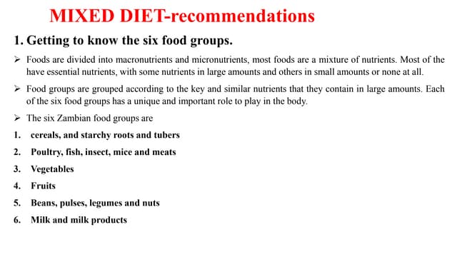 Planning meals with the multimix principle | PPTX