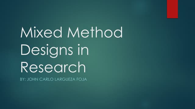 Types of research designs | PPTX