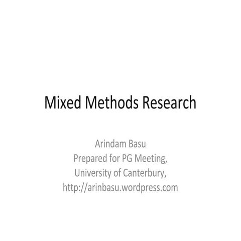 Mixed methods research | PPT | Medical Health
