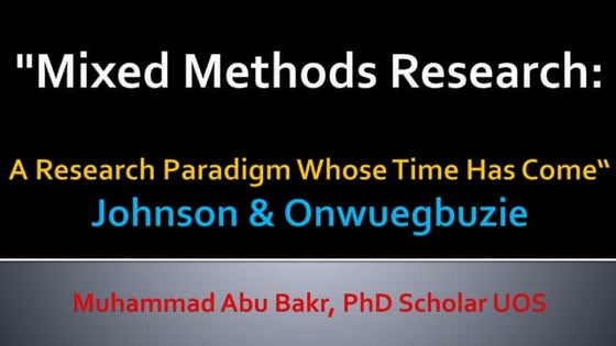 Module 1: The Selection of Research Approaches | PPT