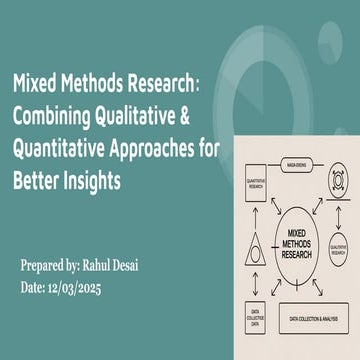 Mixed Methods Research: Combining Qualitative & Quantitative Approaches ...