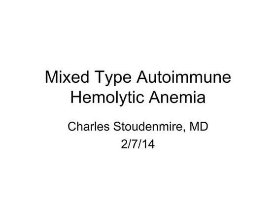 Aiha presentation | PDF | Blood Disorders | Diseases and Conditions