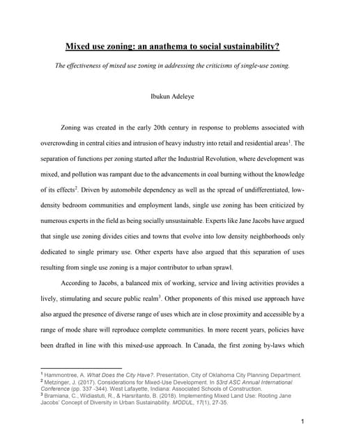 Assignment mixed land use | PPTX